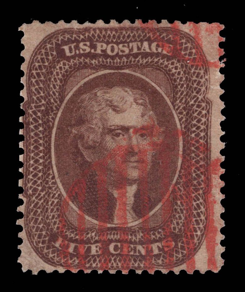 US Stamps # 30a RED Grid Cancel Used LOT #9367 | United States, General ...