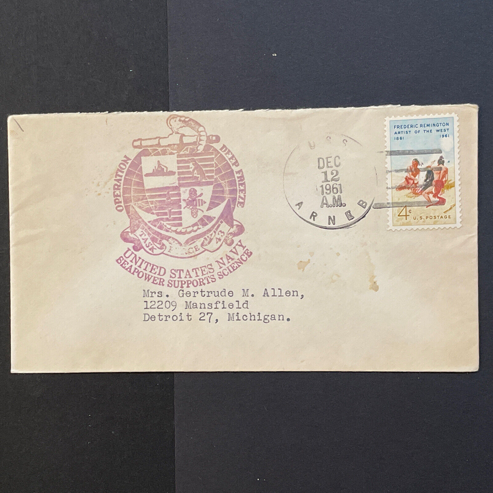 Operation Deep Freeze 1961 USS Arneb AKA-56 Cover | United States ...