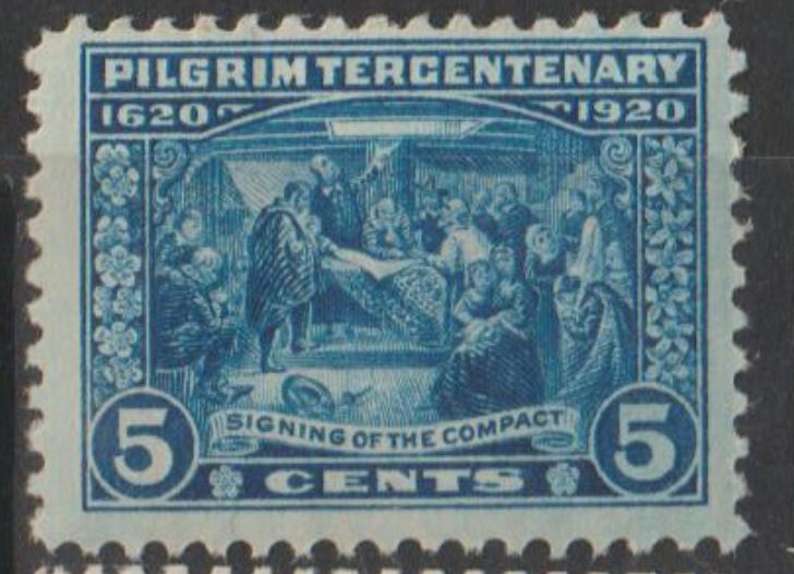 U.S. Scott #550 Mayflower Compact Pilgrim Signing Stamp - Mint Single ...