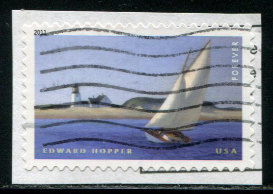 4558 US (44c) Edward Hopper SA, used on paper | United States, General ...
