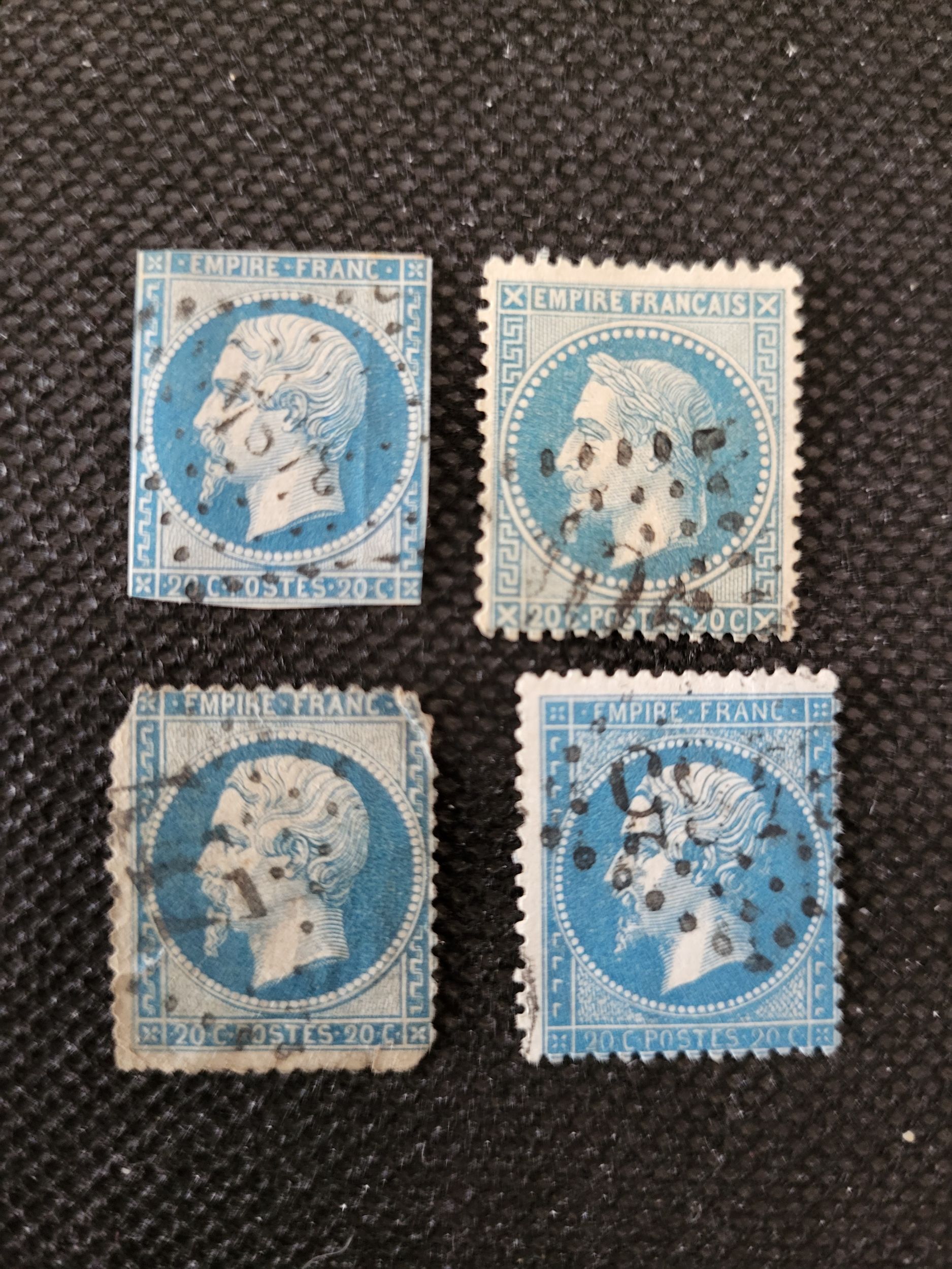 France, 1853-1870, Napoleon III , 20c blue, perforated & imperf., SCV$5 ...