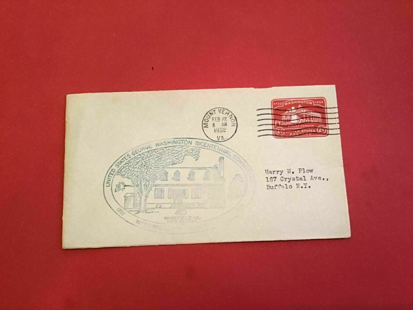 U.S George Washington Bicentennial Commission 1932 stamp cover R36122 ...