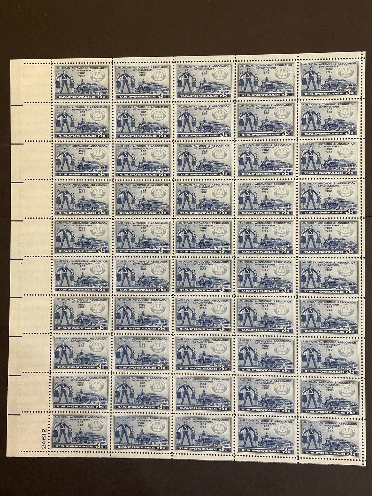 1952 sheet - American Automobile Association, AAA 50th Anniversary Sc ...