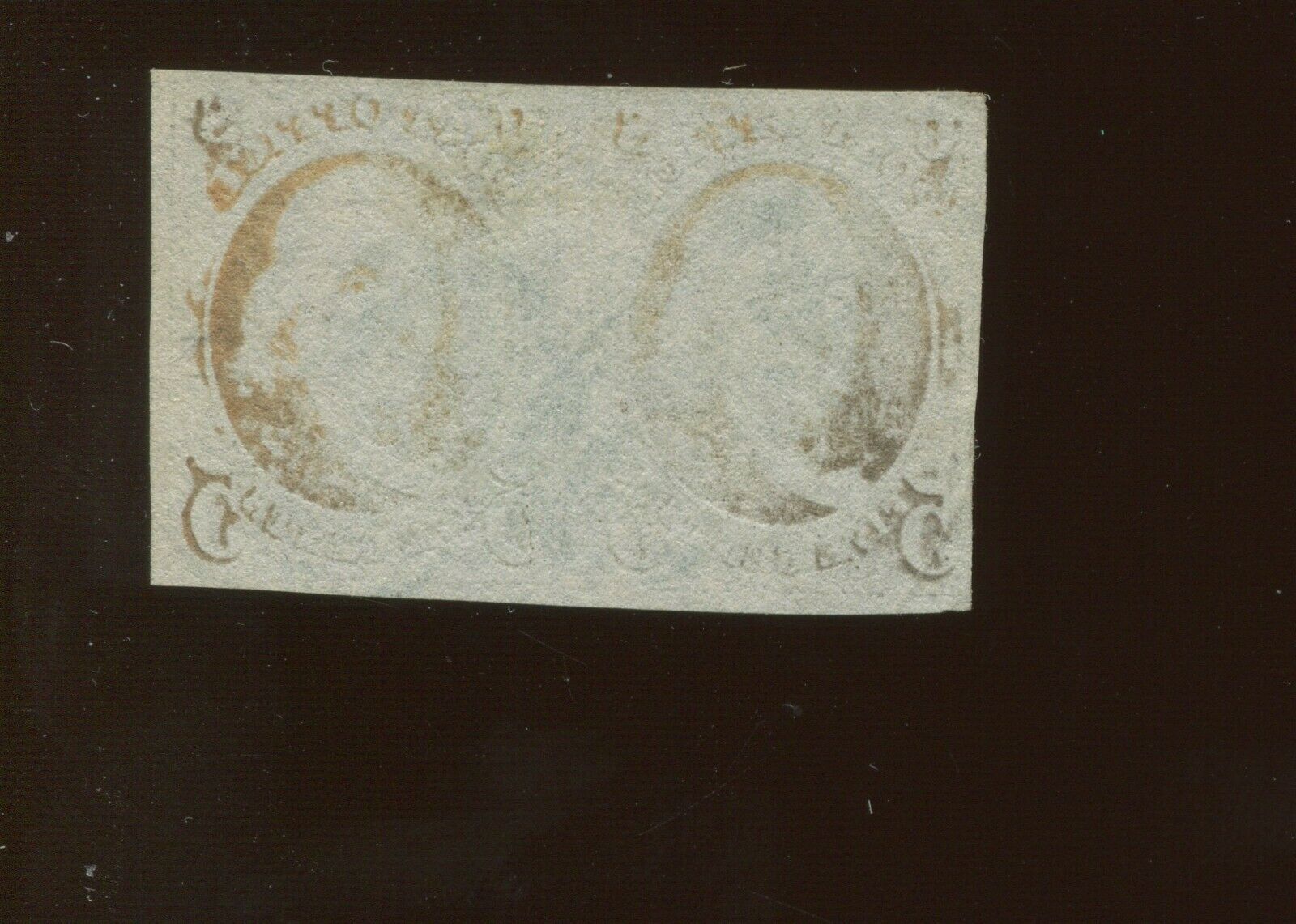 1a Franklin Used Pair Grayish Brown Var with Blue Boxed "PAID" Cancel ...