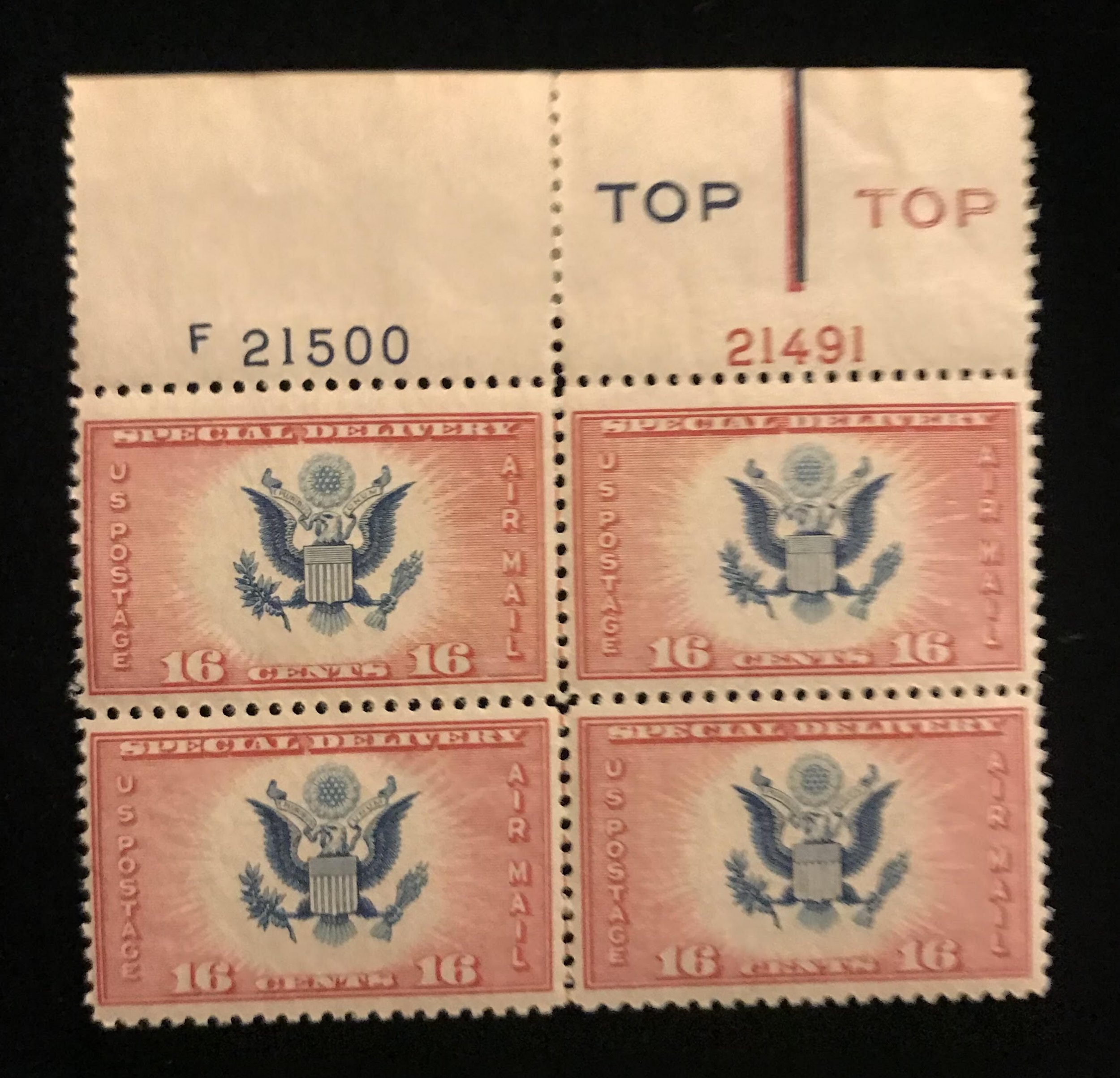 CE2 Plate Block of 6, Type 4 Markings, Mint O.G. | United States, Air ...