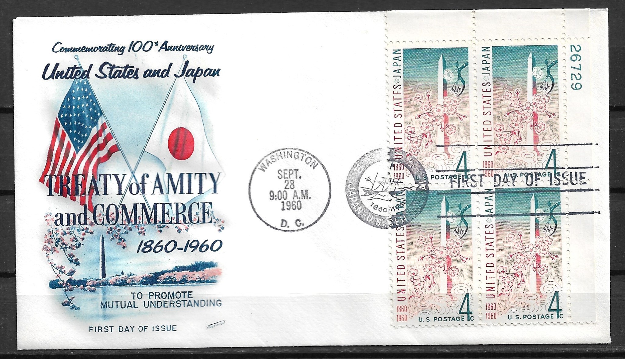 1960 #1158 Treaty of Amity & Commerce with Japan PB4 FDC | United ...
