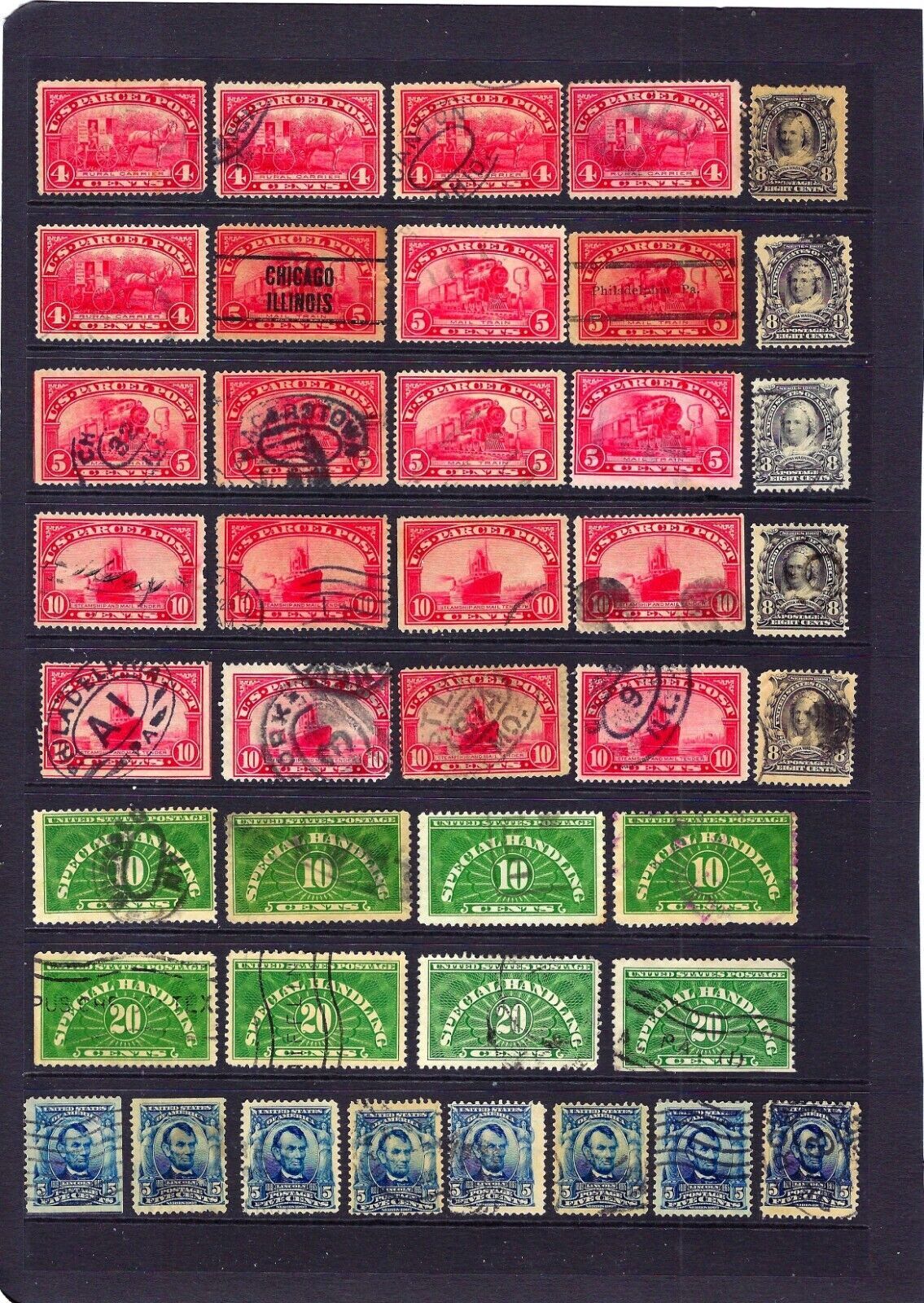 JASTAMPS: Stamp collection Old U.S. stamps #Q4,Q5,Q6,QE1,QE3,304,306 ...