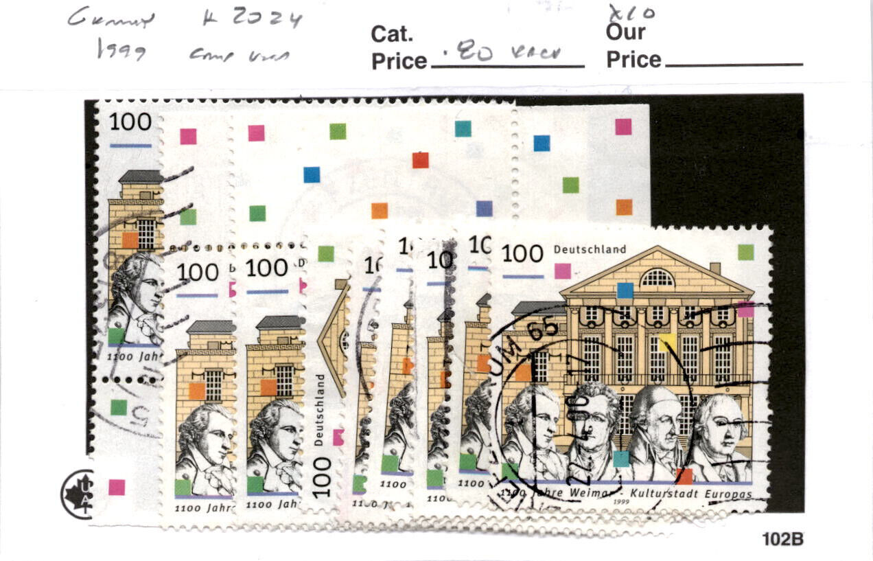 Germany, Postage Stamp, #2024 (10 Ea) Used, 1998 Weimar (AC) | Europe ...