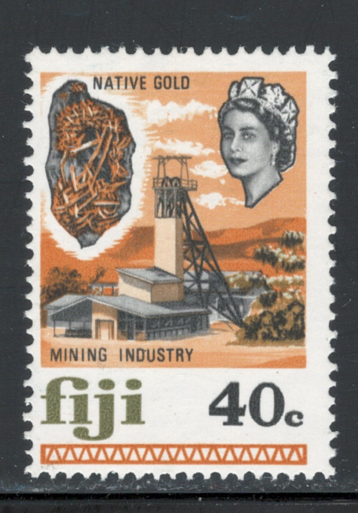 Fiji 1969 Queen Elizabeth II & Emperor Gold Mine & Ore 40c Scott # 273 ...