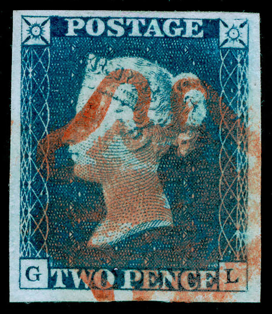 GB QV Sg5, Scarce 2d Blue Plate 1, Fine Used. Cat £975. RED MX. GL ...