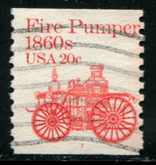 1908 US 20c Fire Pumper PNC #7, used sgl | United States, Stamp / HipStamp