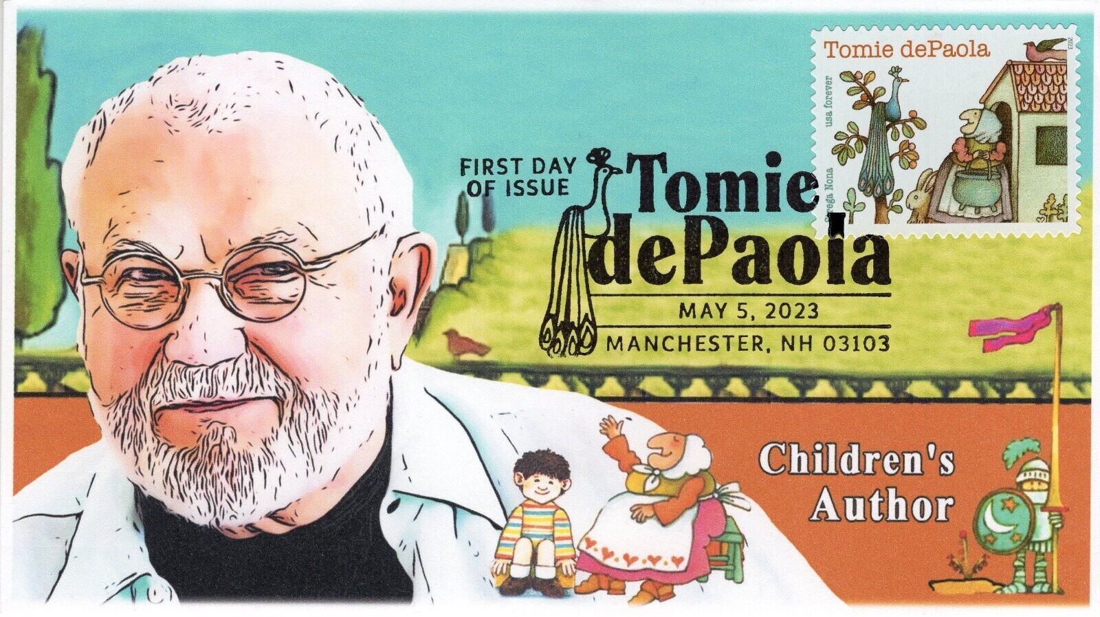 23-103, 2023, Tomie dePaola, First Day Cover, Pictorial Postmark ...