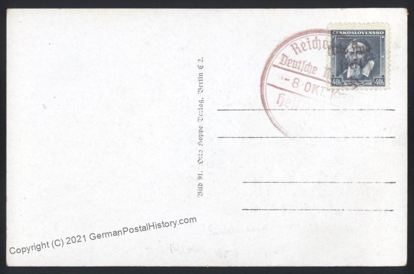 3rd Reich Germany Adolf Hitler Sudetenland Czech REICHENBERG Mi21 USED ...