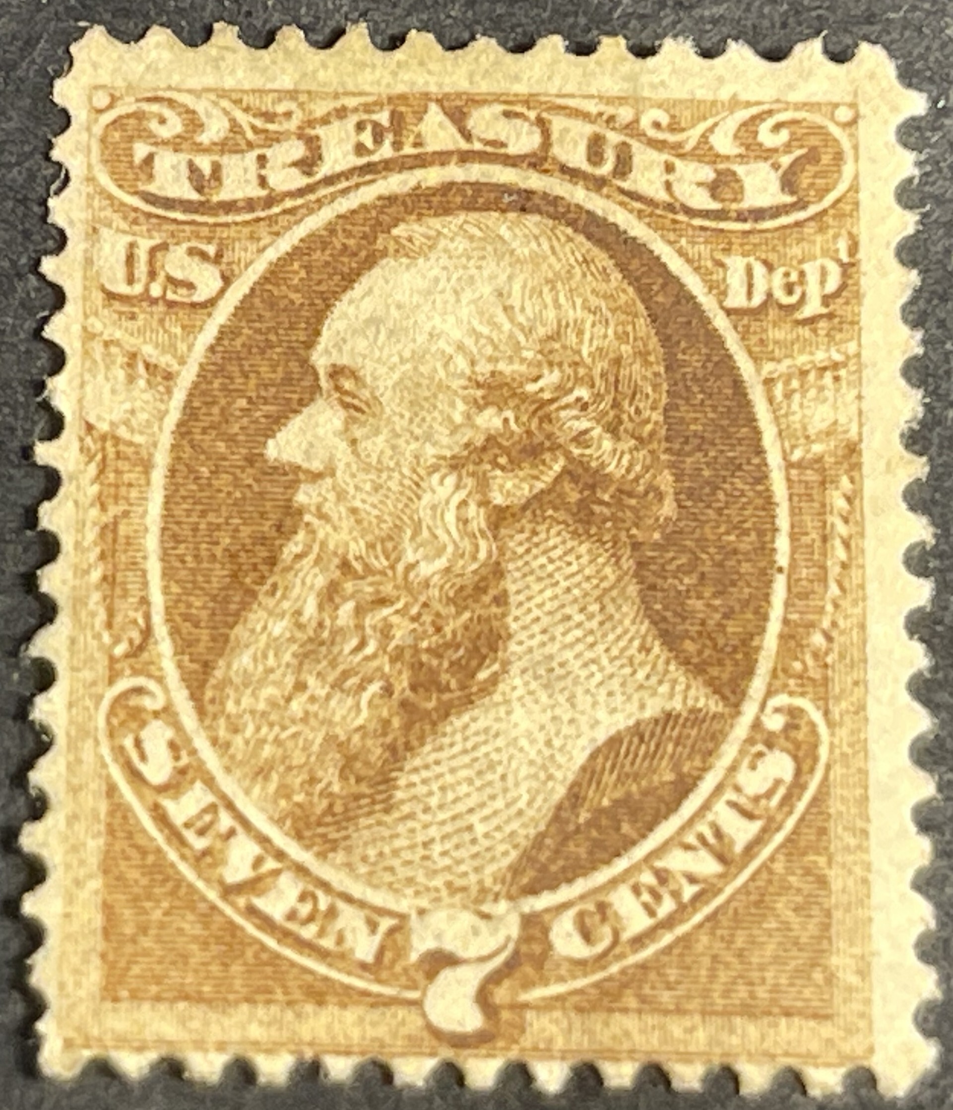 U.S. # O76--Mint/NO Gum---Brown---Treasury Dept.---Official---1873 ...