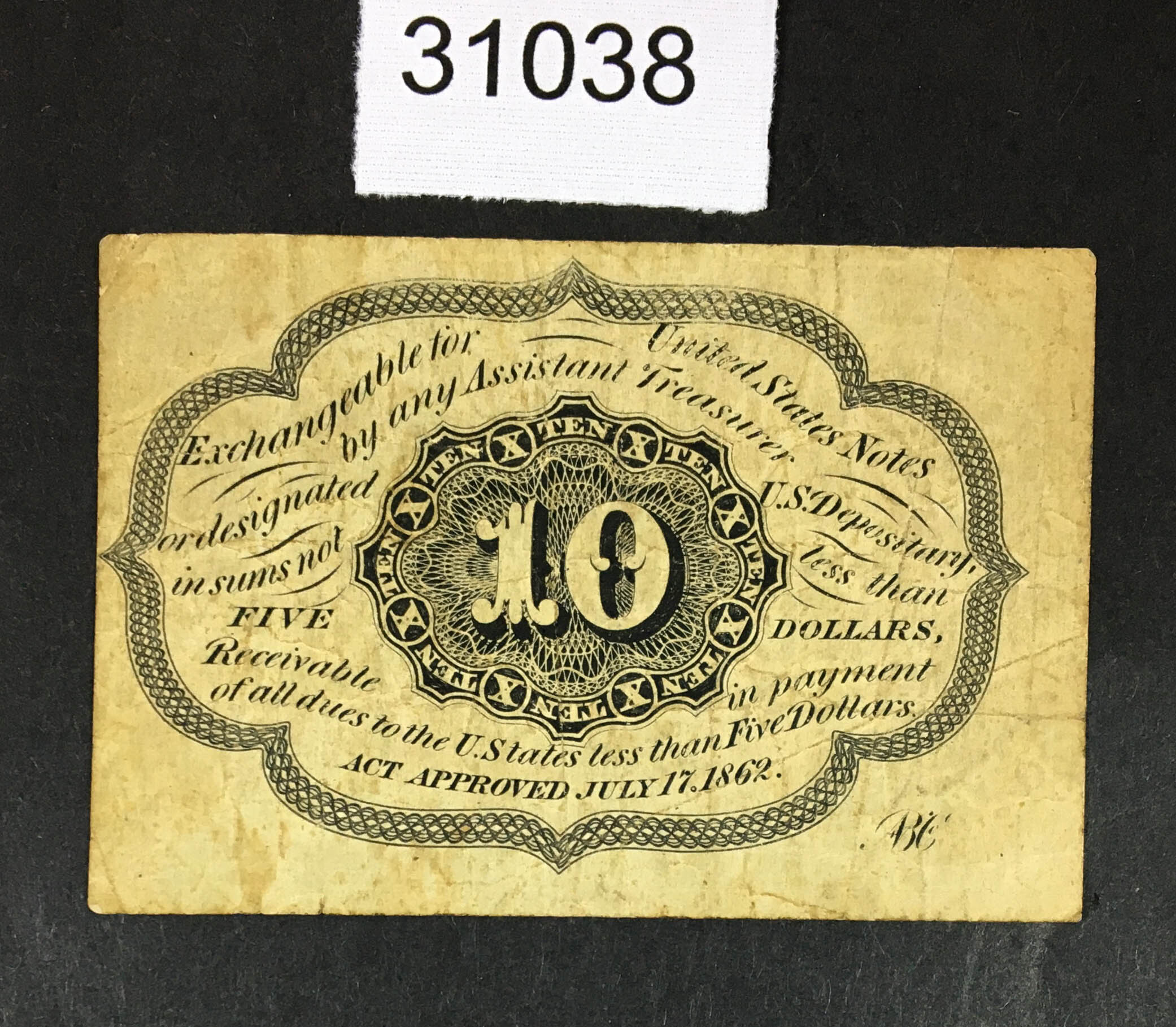 US Stamps # PC6 Postal Currency $85 LOT #31038 | United States, Back of ...