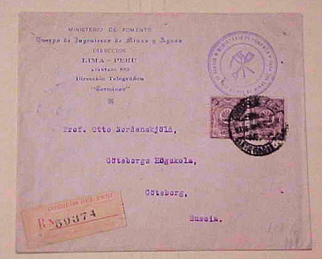 Peru Official 10c Pair 1921 Lima Mining Engineers B/S Sweden,London ...