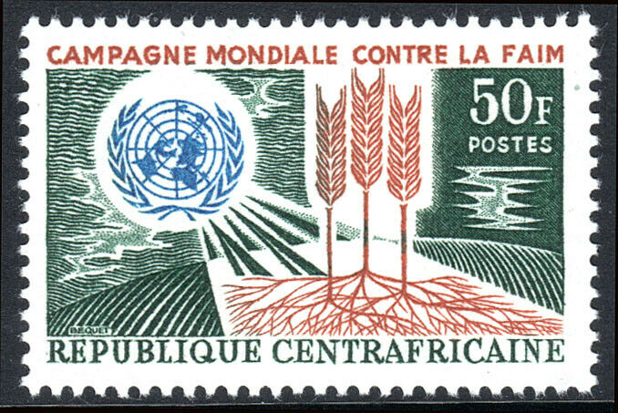 Central Africa 61, MNH.FAO "Freedom from Hunger" campaign.UN Emblem ...