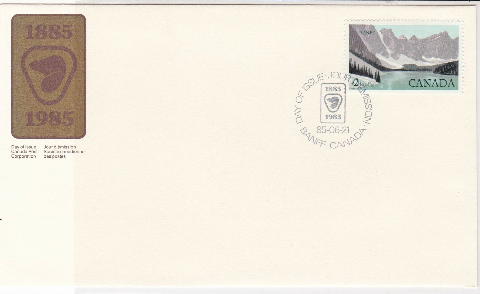 Canada 1985 Celeb. Banff National Park Beaver Symbol FDC Stamps Cover ...