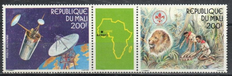 Mali Stamp C517-C518 - Boy scouts and satellites | Africa - Mali, Stamp ...