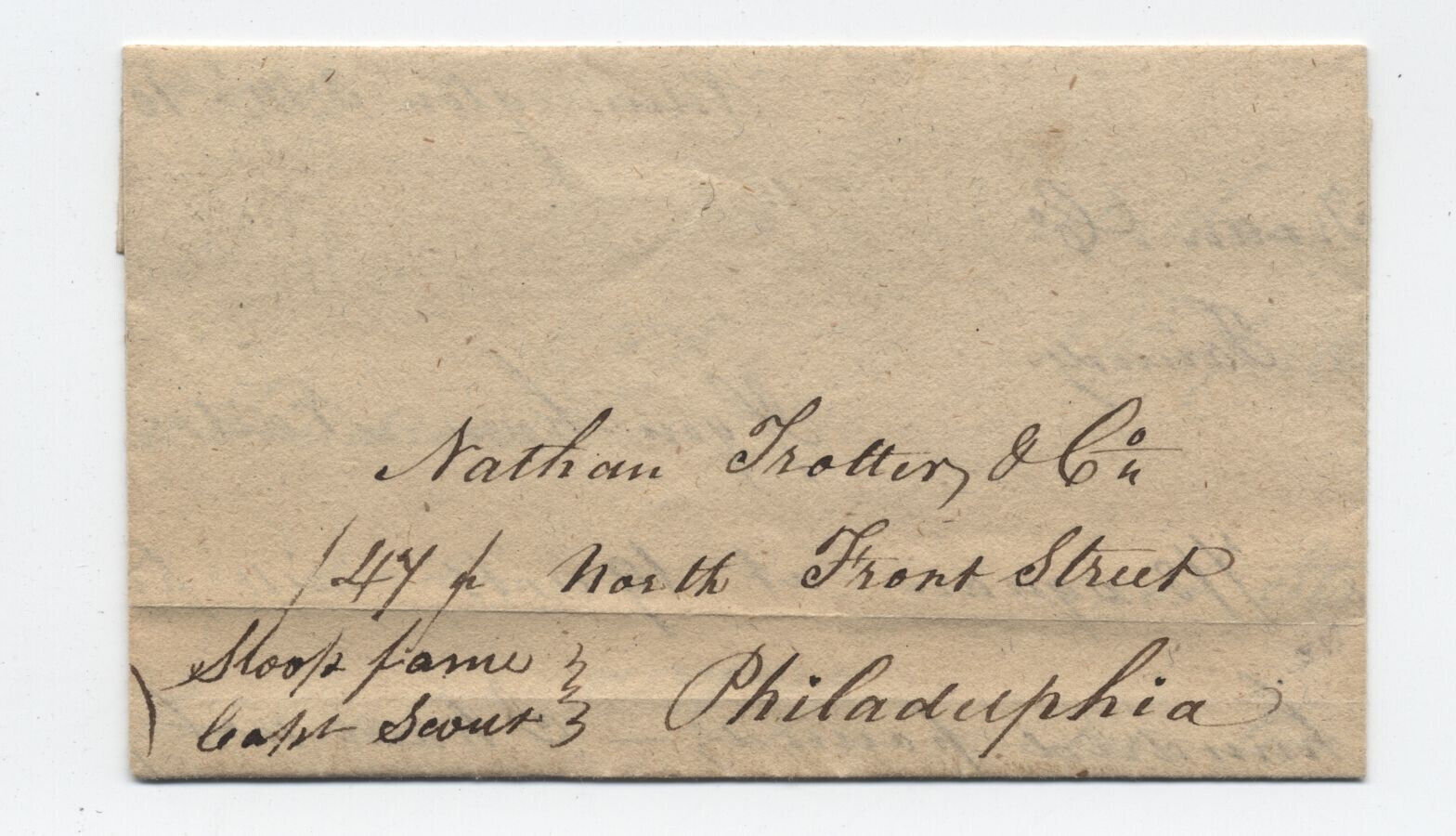 1830 Wilmington DE to Philadelphia stampless ship letter sloop fame [S ...