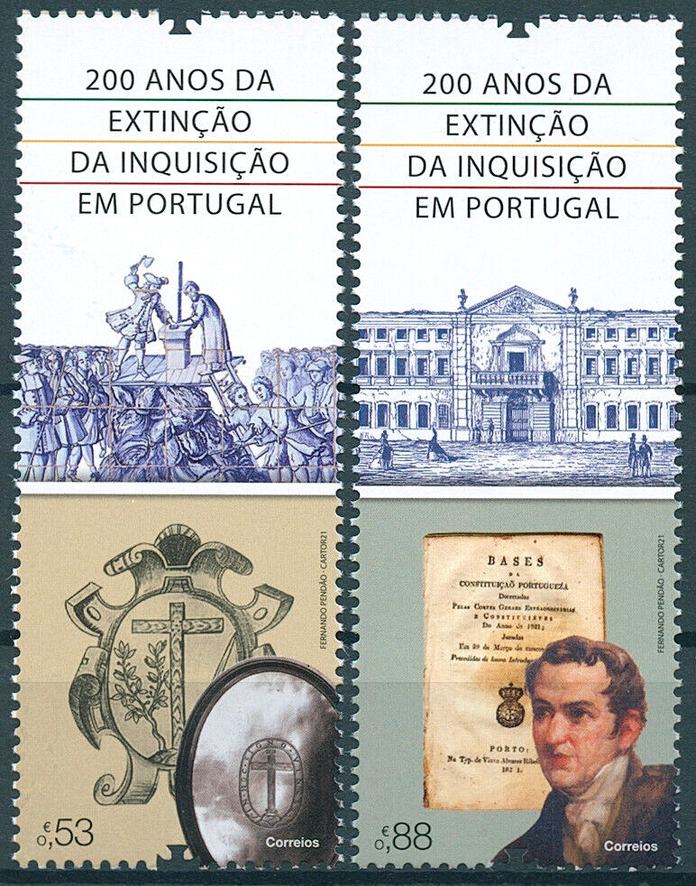 Portugal Historical Events Stamps 2021 MNH End of Inquisition 200th ...