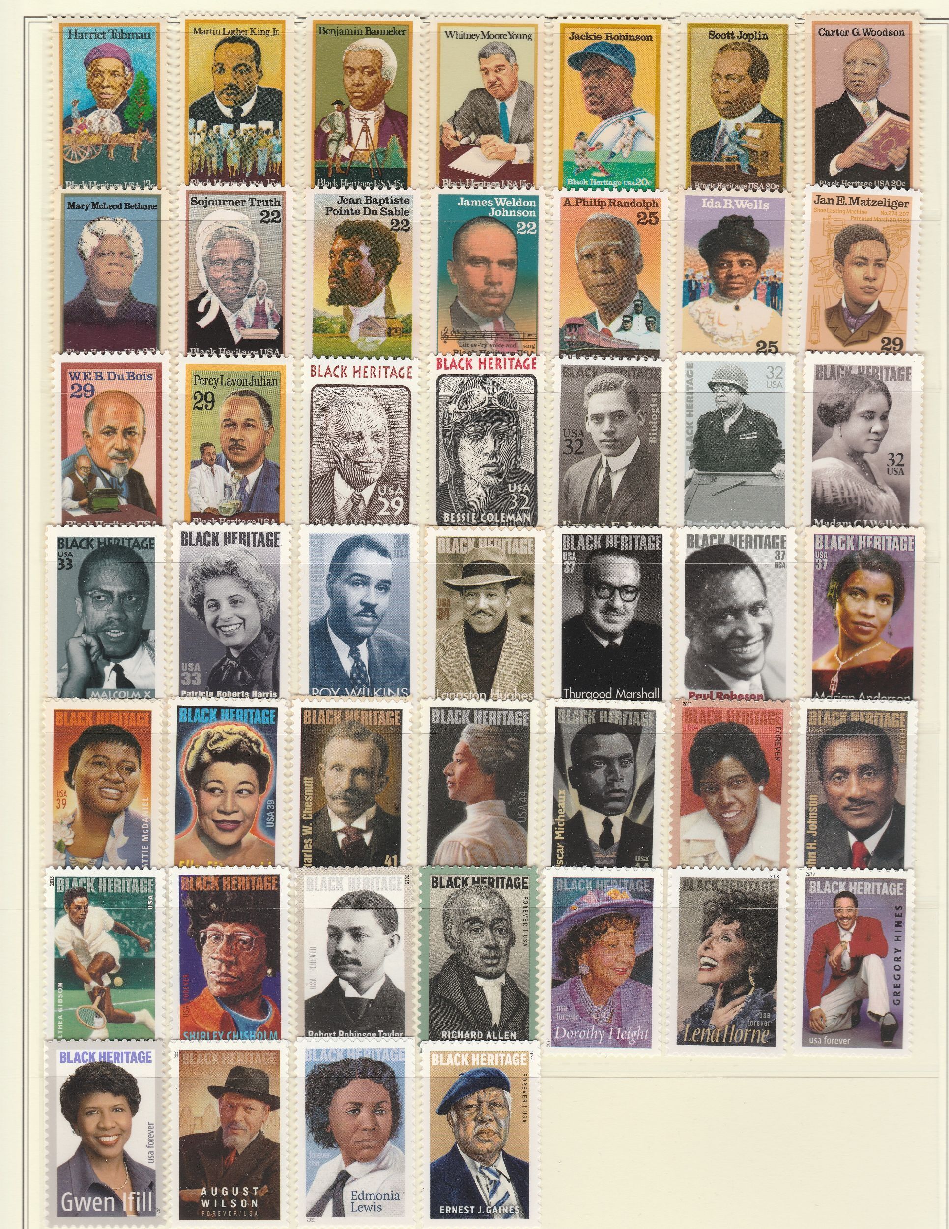 Complete Black Heritage Series 1978-Present #1744/5753 46 Stamps MNH ...