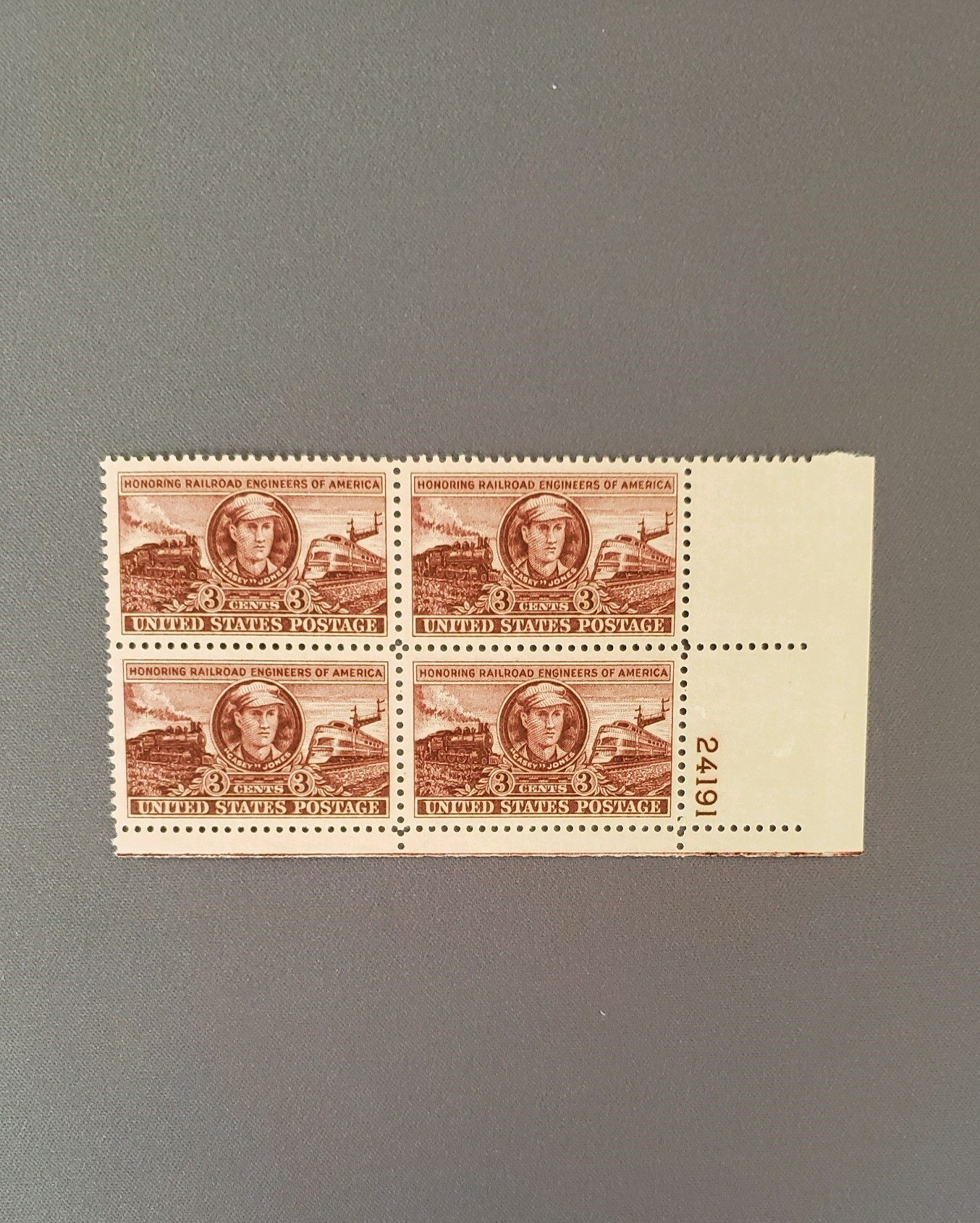 993, Railroad Engineers, Plate Block LR, Mint OGNH, CV $2.00 | United ...