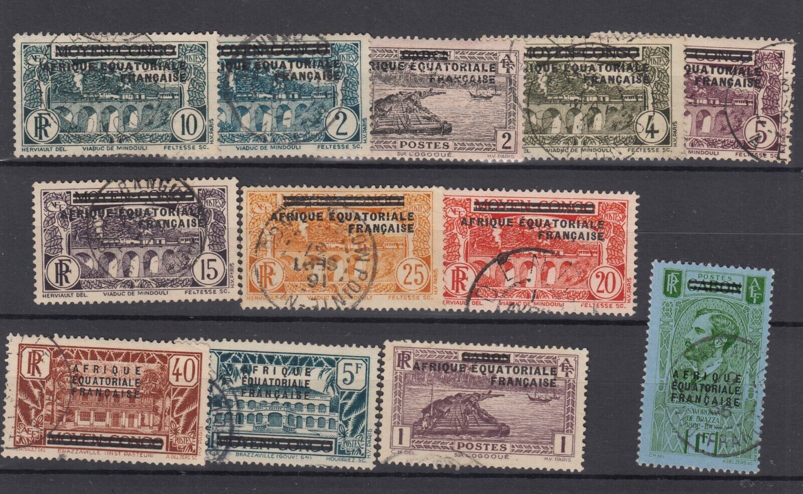 French Equatorial Africa 1936 O/P On Middle Congo/Gabon VFU BP12165 ...