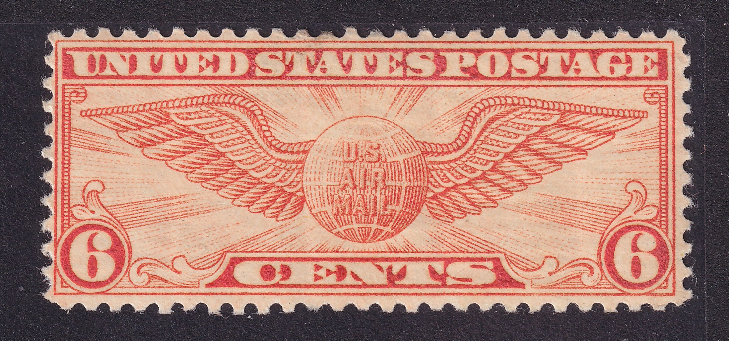 US Airmail C19 6c Orange Wing Signa Mint NH VF UW Rotary Single - 1p11 ...