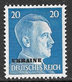 Ukraine Russia Ussr 1941-43 WW2 German Occupation 20pf Hitler Head Sc ...