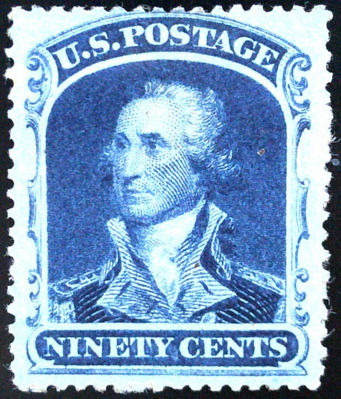 US Scott #39 - 90c Washington - Blue - VF - Part OG - 1860 - Weiss Cert ...