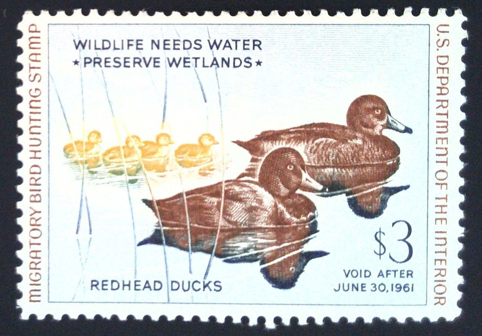 Scott #RW27 - VF - $3 Multicoloured - Redhead Ducks - MNH - 1960 ...