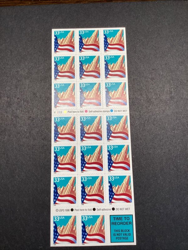 Scott#3278e- 1999 Flag & City - Booklet Pane of 20 Stamps - MNH-US ...