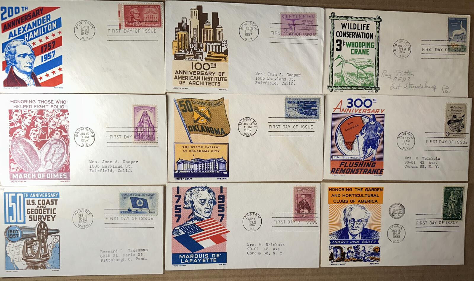 KEN Boll Cachetcraft BIG Collection SET of 88 Different Fdcs 1947-1965 ...