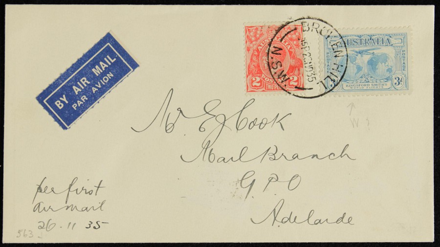 AUSTRALIA 1935 Broken Hill-Adelaide First Flight Cover. | Australia ...