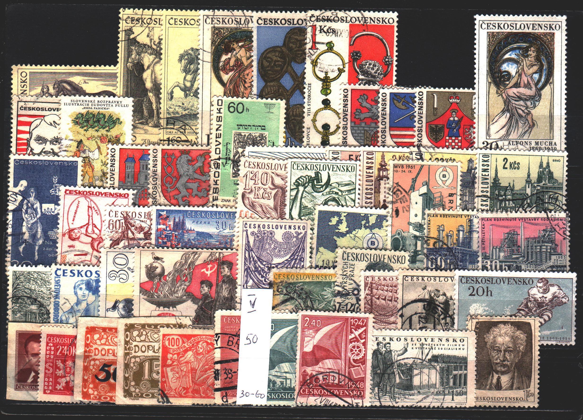 Czechoslovakia. 1930. 30-60s. Collection of 50 different stamps of ...