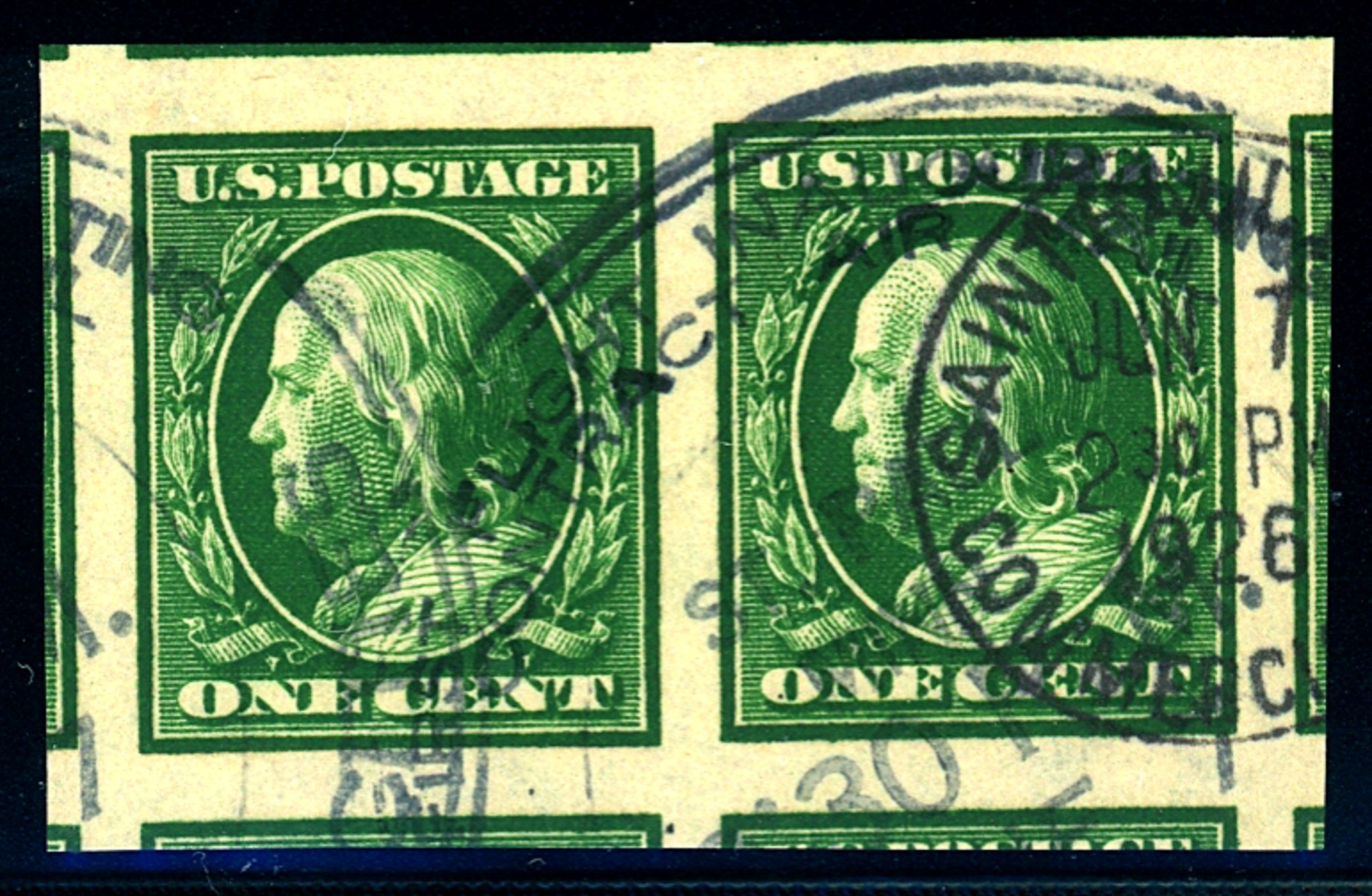 U.S. #383 Pair Used With Psag Cert Graded GEM 100 | United States ...