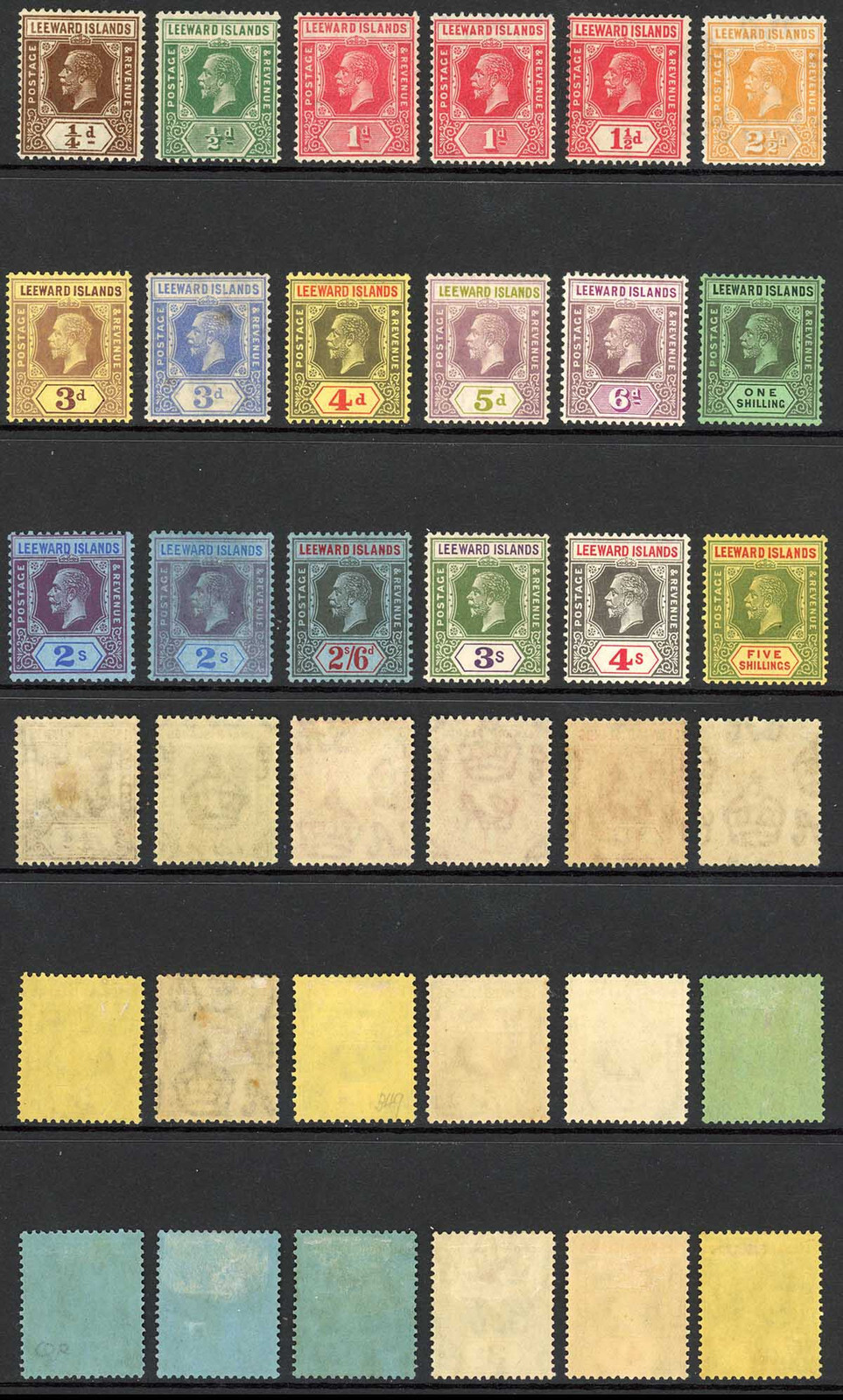 Leeward Is Wmk Script values to 5/- Cat 225 pounds M/M | Caribbean ...
