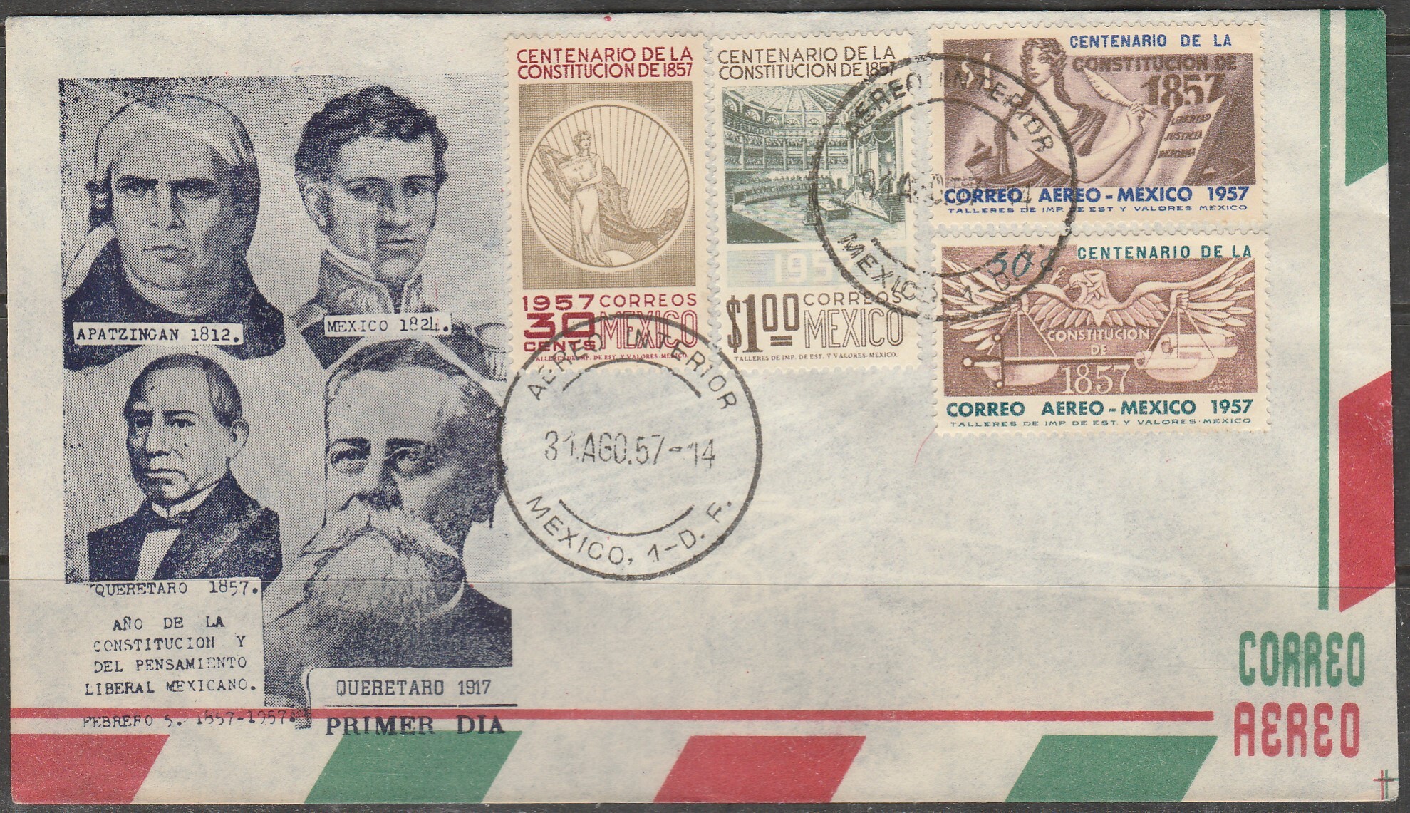 Mexico 901-902, C239-C240, Centenary of the Constitution. FDC. VF (56 ...