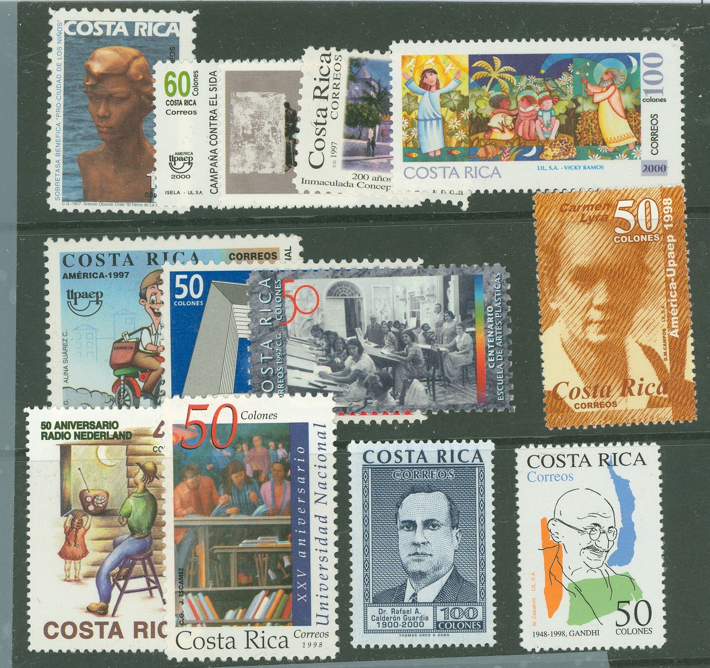 Costa Rica #497-9/502/)7/18/519/ Mint (NH) Single (Complete Set ...