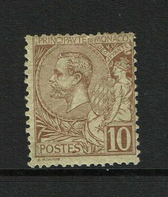 Monaco SC# 15, Mint Hinged, Hinge Rem, shallow ctr thin, diag crease ...