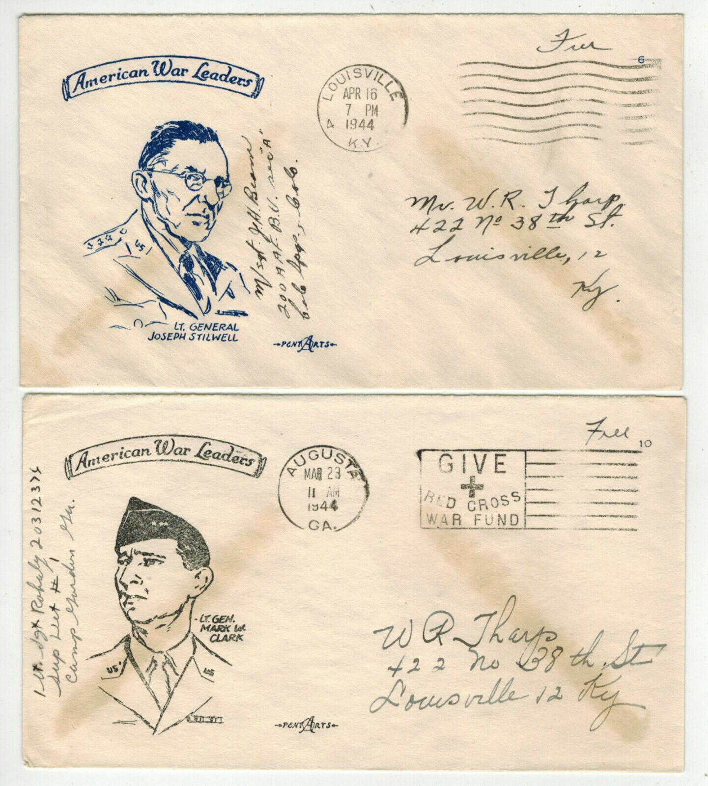 WW2 Patriotic 1944 Pent Arts American WAR Leaders General Stillwell ...