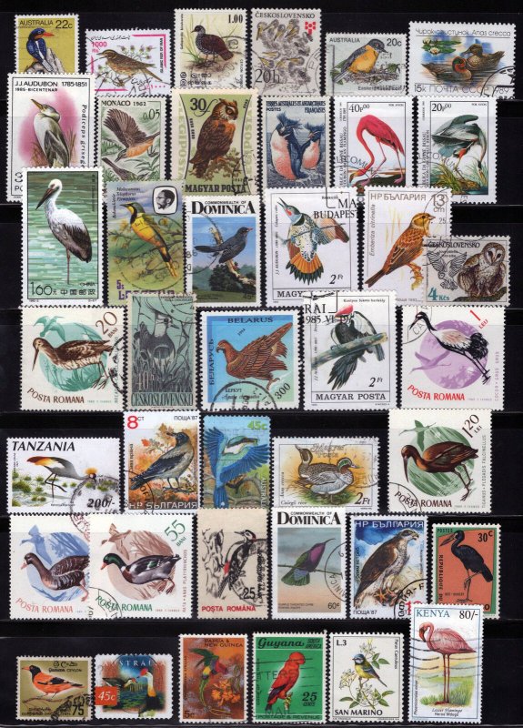 ZAYIX Birds Used Collection 40 Worldwide Animals Wildlife Ducks Owls ...