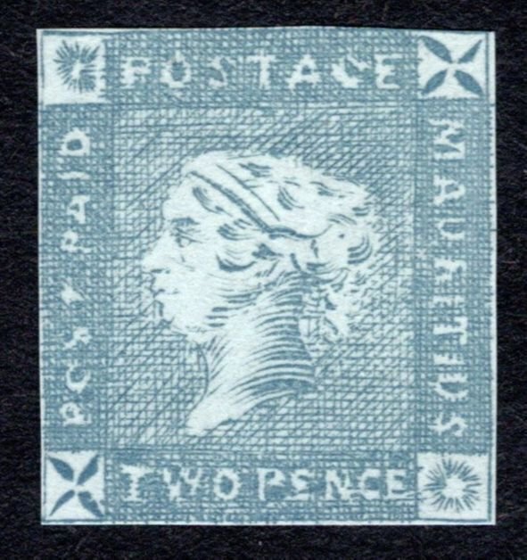 1859, Mauritius, 2p, No gum, Sc 14, FORGERY | Africa - Mauritius ...