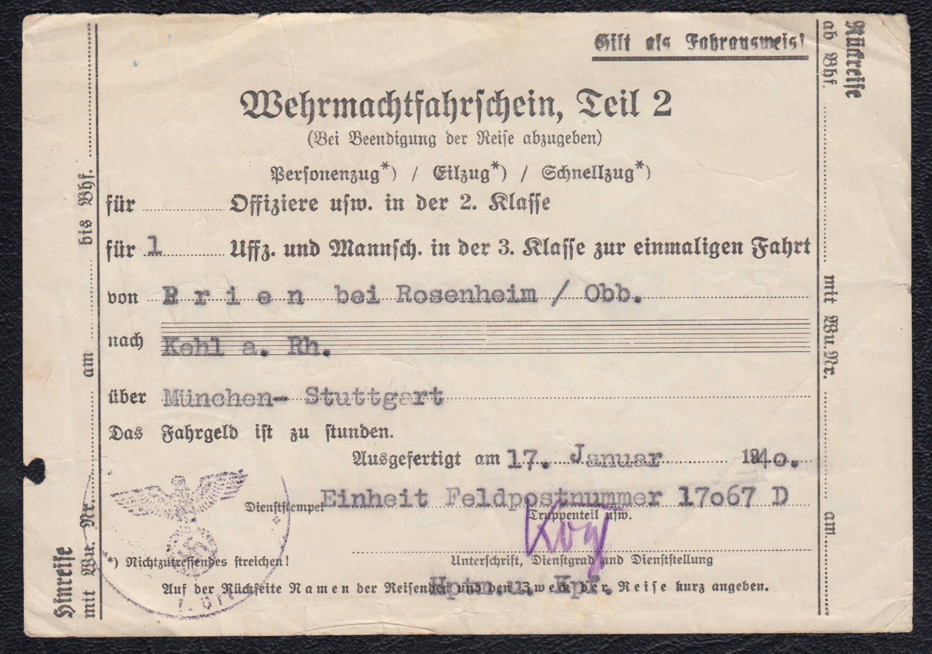 Nazi Germany 1940 World War II Officer's Driver License ? | Europe ...