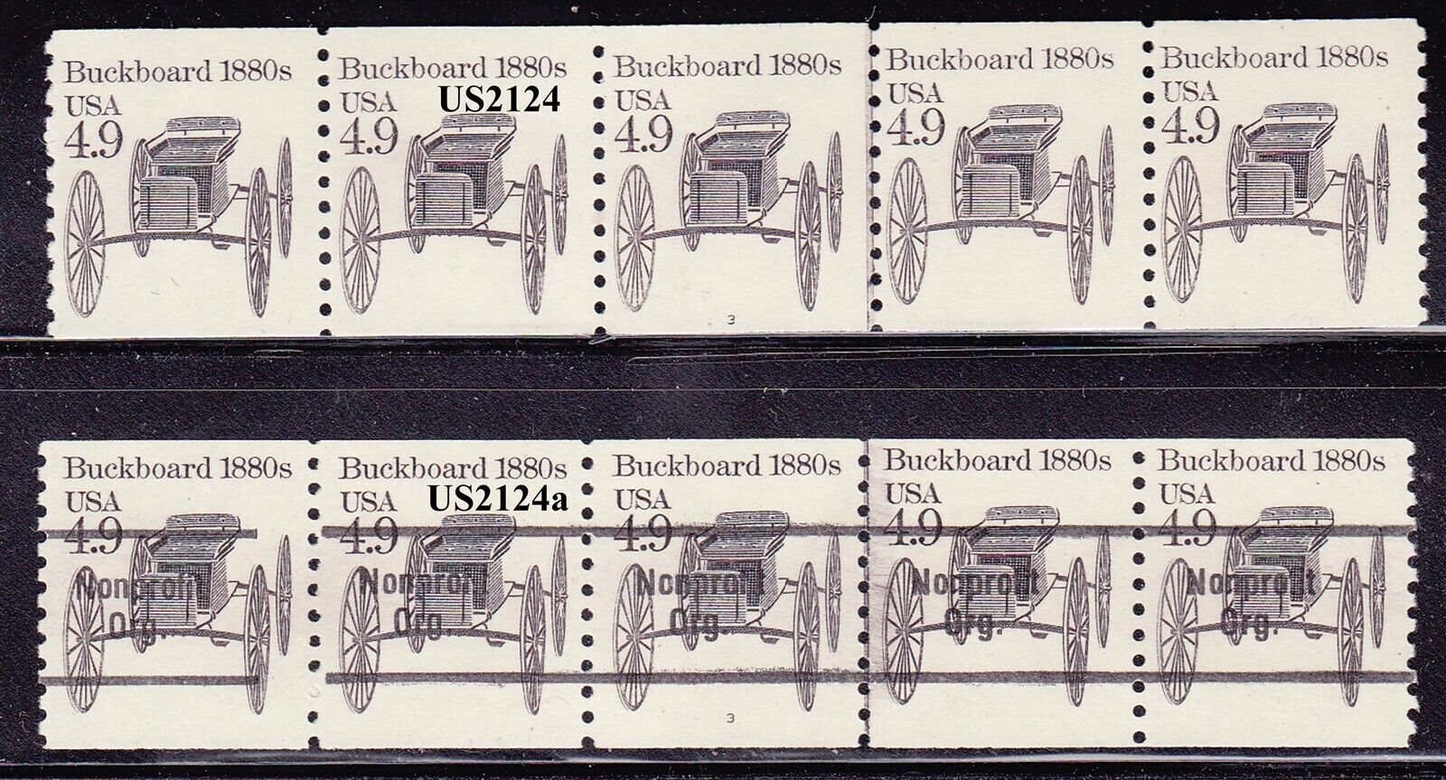PNC5 4.9c Buckboard US 2124, US 2124a Lot (2) MNH F-VF | United States ...