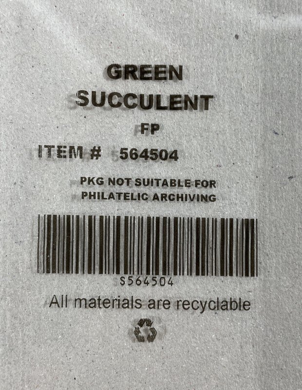 5198 GREEN SUCCULENT Global Forever Pane of 10 US Stamps 2017 MNH, USPS ...