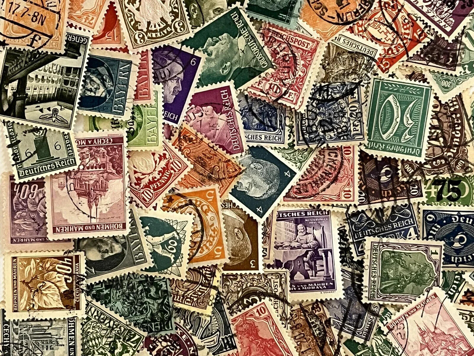 Nazi German HUGE stamp lot 200 pieces Authentic THIRD REICH WWII WW2 ...