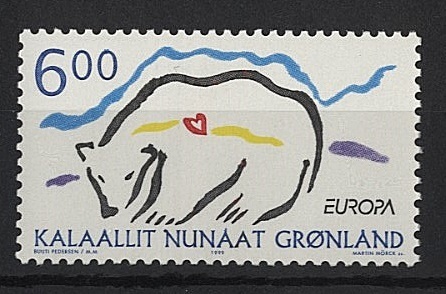 Greenland Grönland Scott #348 EUROPA Polar Bear by Martin Morck Mörck ...