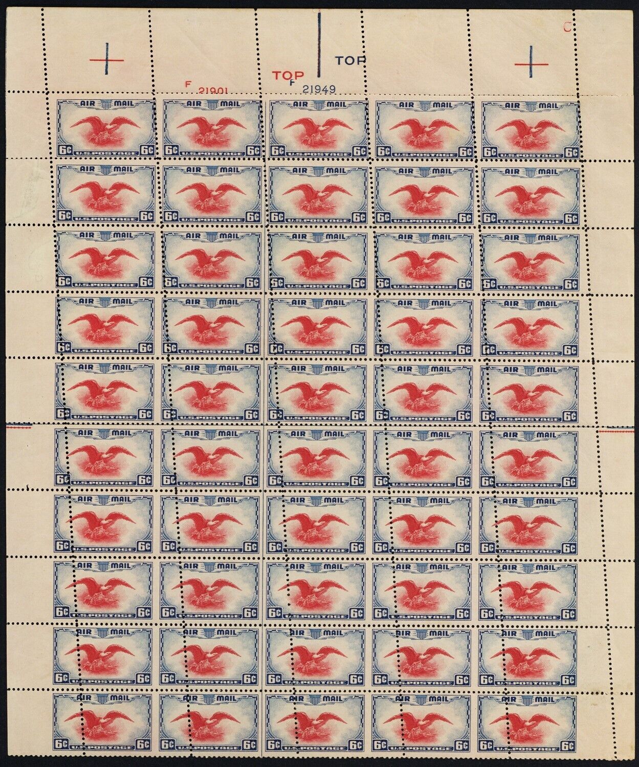 C23, RARE Misperforated Complete Sheet of Fifty Error Stamps WoW ...